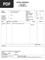 Hotel Bill | PDF