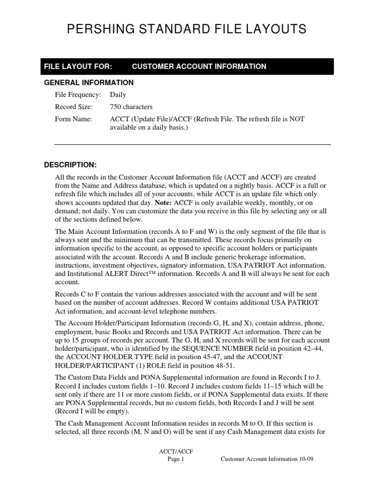 Pershing Standard File Layouts | PDF | Concurrent Estate | Option (Finance)