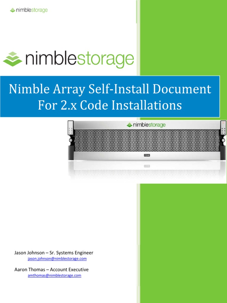 Nimble Array Install Guide Pdf Computer Networking Network Protocols