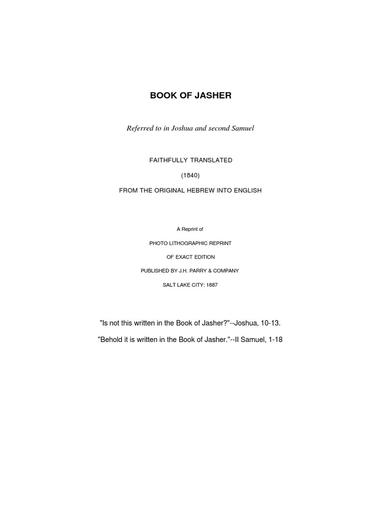 Book of Jasher | Download Free PDF | Jacob | Sarah