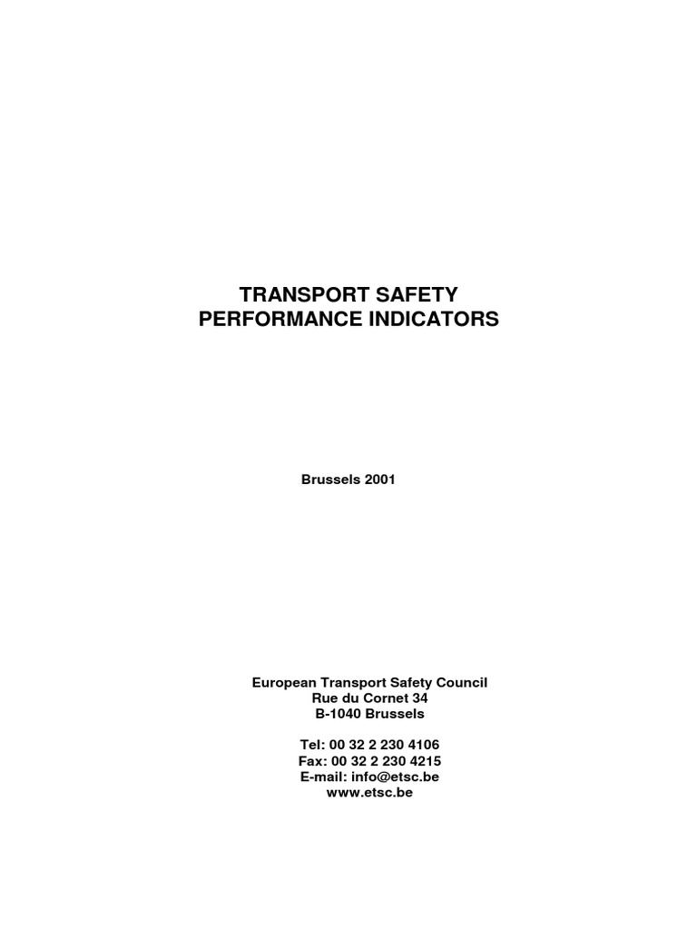 Transport Safety Performance Indicators | PDF | Traffic Collision ...