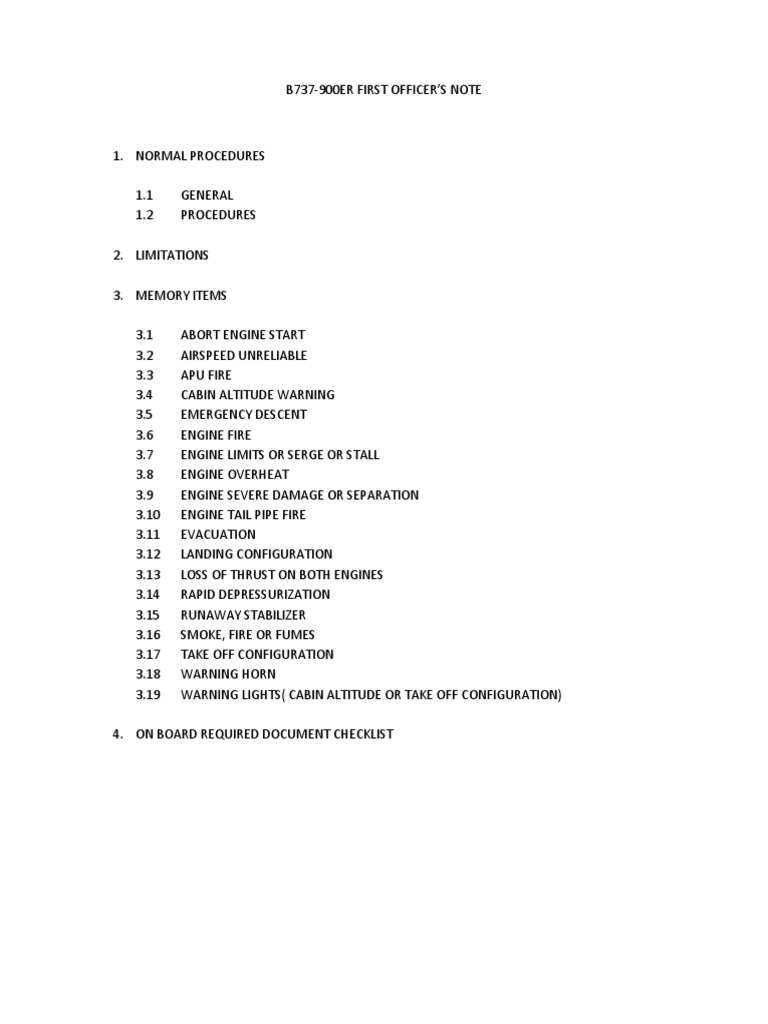 b737 First Officer Note | PDF | Aviation | Aerospace