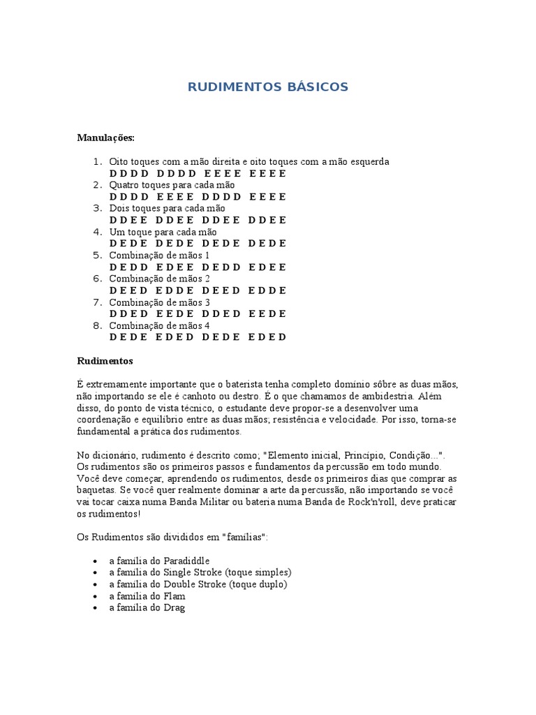 Rudimentos Basicos | PDF