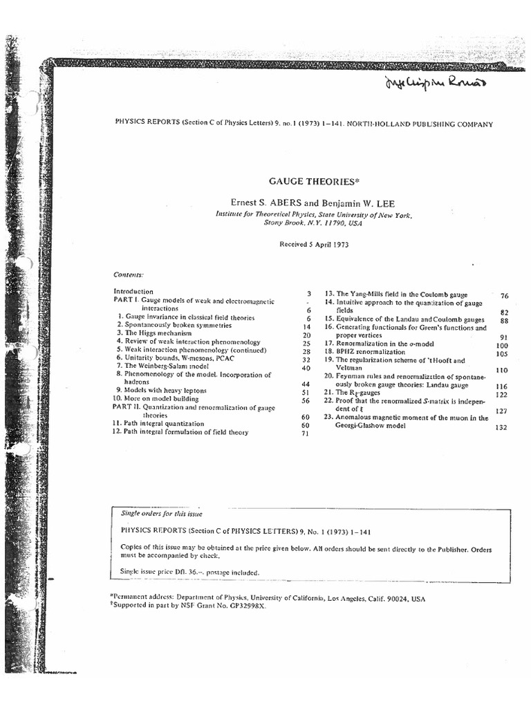 Quantization of Gauge Theories in General Linear Gauges | PDF | Gauge ...