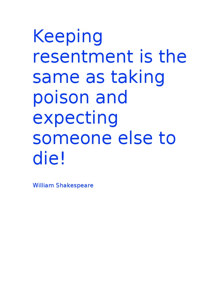 Keeping Resentment Is... | PDF