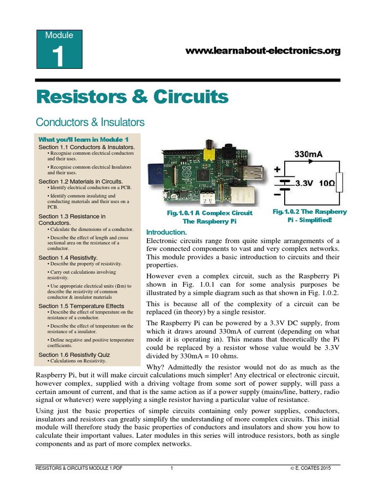 Resistors Module 01 | PDF | Electrical Resistivity And Conductivity ...