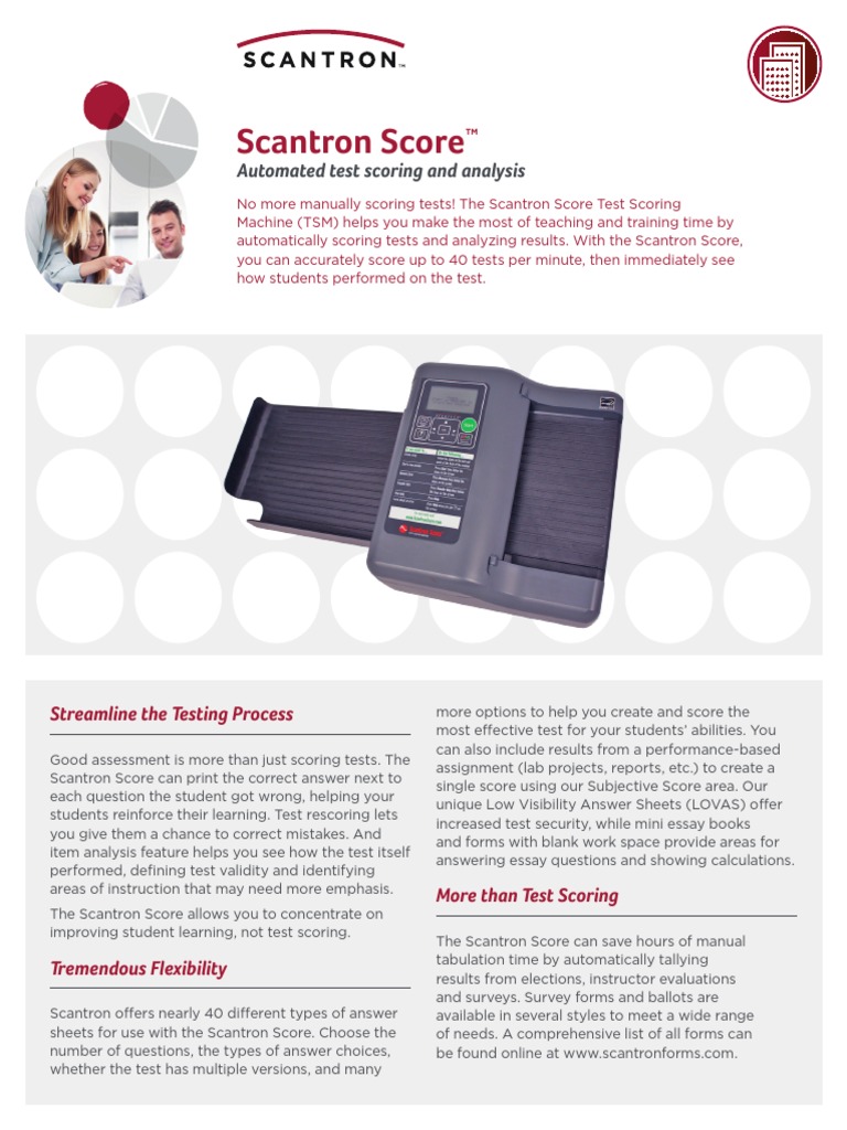 Scantron Score: Automated Test Scoring and Analysis | PDF | Educational ...