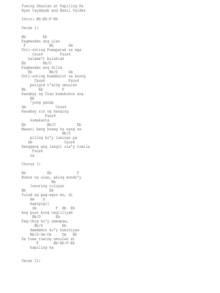 Tuwing Umuulan at Kapiling Ka | PDF