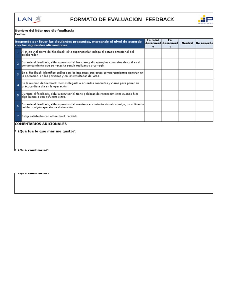 Formato de Medición Feedback