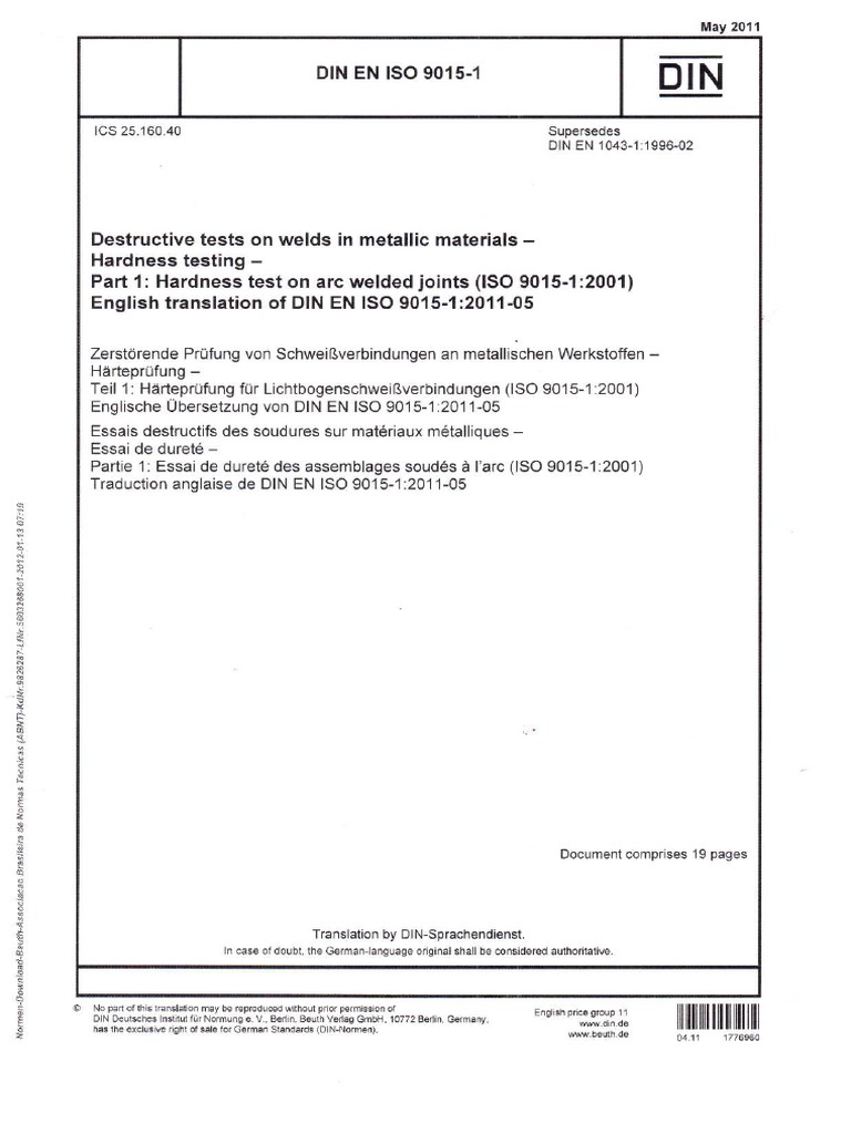 Din en Iso 9015-1 PDF | PDF