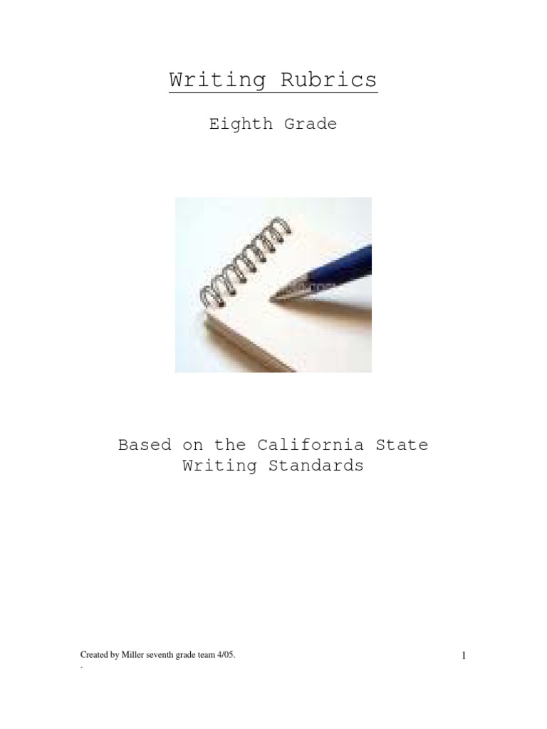 Writing Rubrics: Eighth Grade | PDF | Bracket | Punctuation