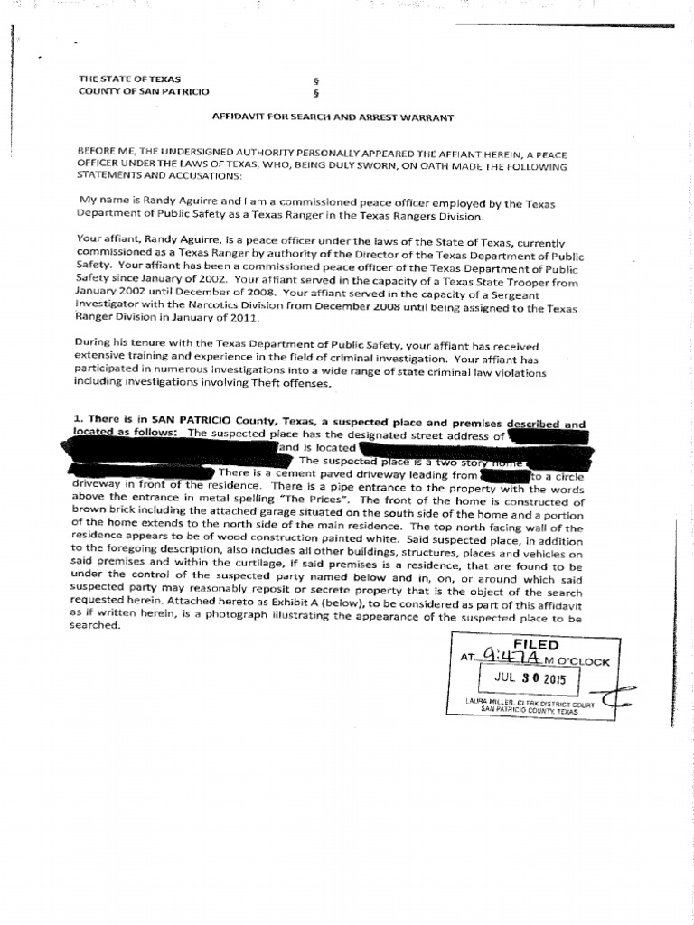 Price's Arrest Affidavit | PDF