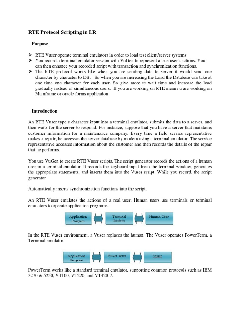 Rte Protocol Scripting In Lr Pdf Computer Terminal Scripting Language