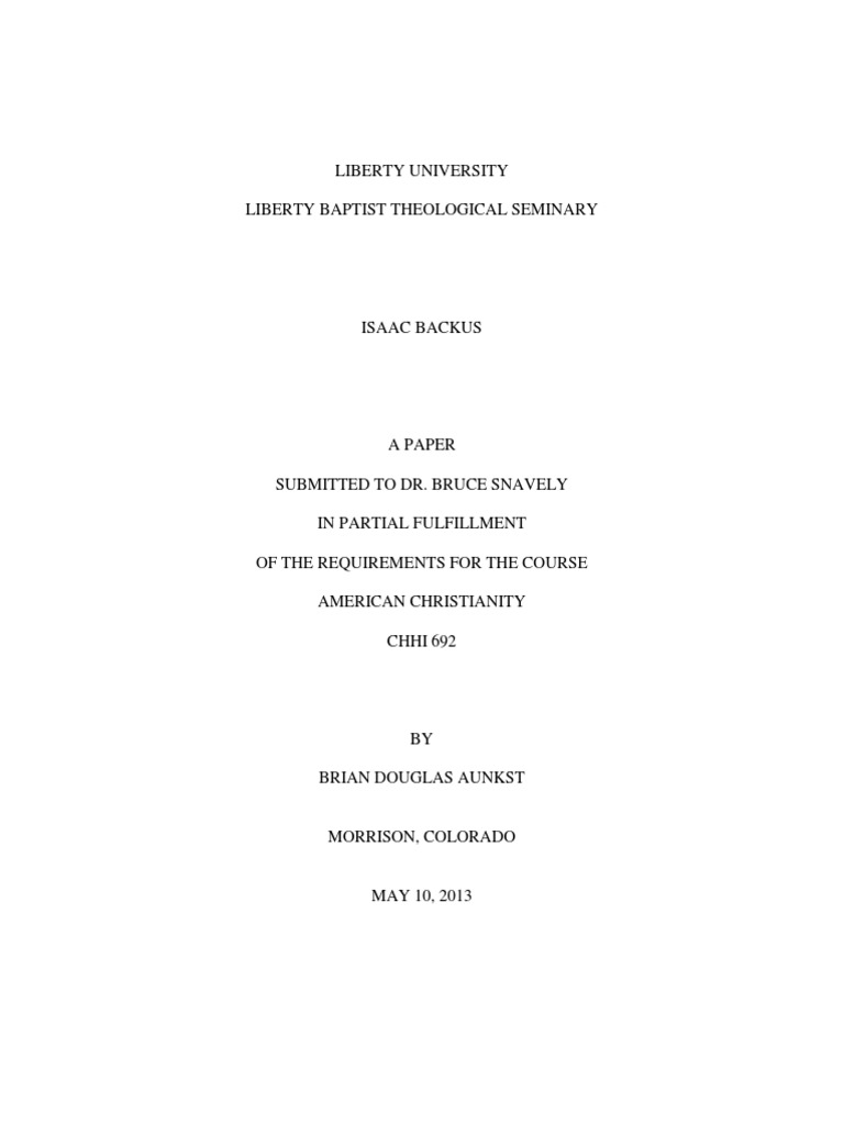 Isaac Backus: Champion of Religious Liberty | PDF | Baptists | Puritans