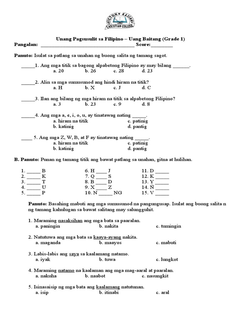 Grade 1 Filipino-Complete | PDF