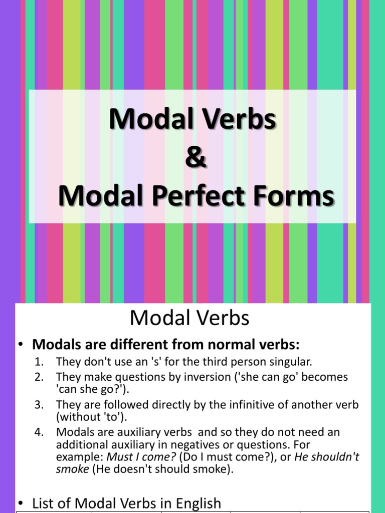 Modals and Perfect Modals in Past | PDF | Morphology | Style (Fiction)