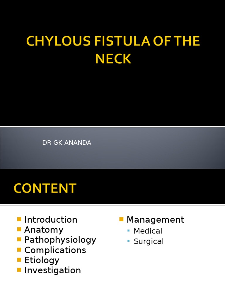 Chylous Fistula of The Neck | PDF | Lymphatic System | Fat