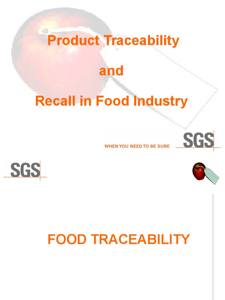 Traceability PPT Part 1 | Food Safety | Foods