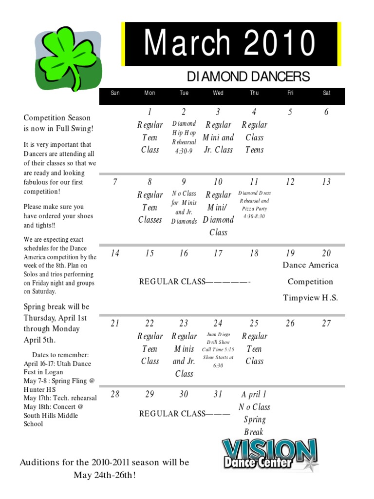 March Calendars | PDF | Performing Arts | Dances