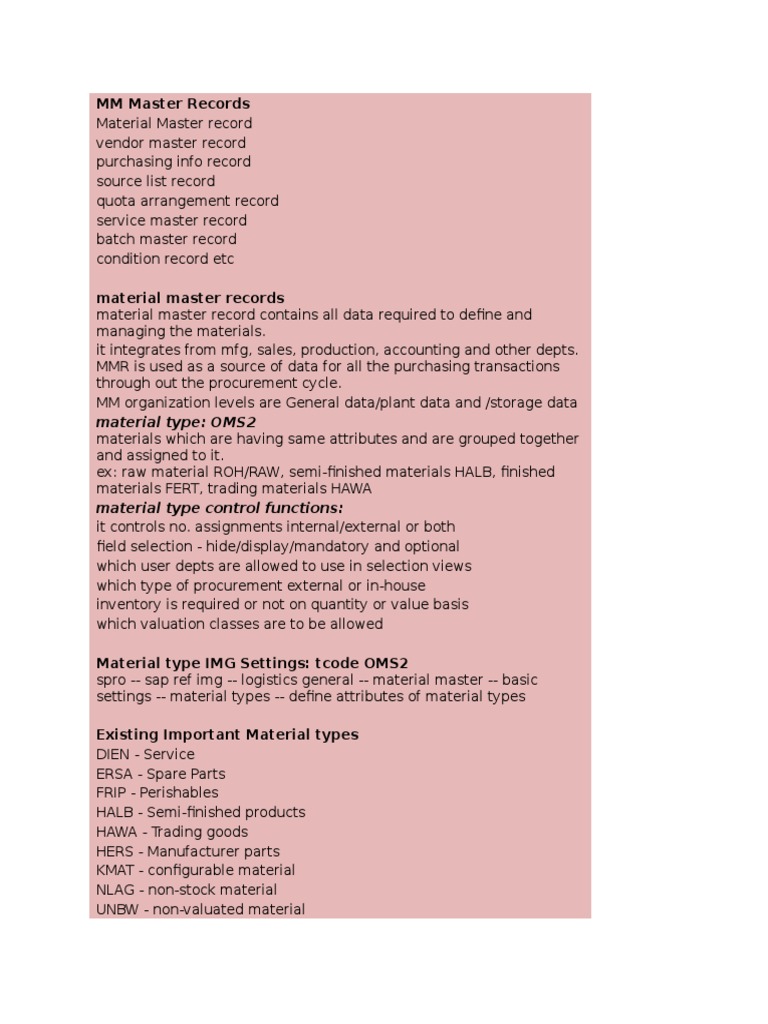 Master Records & Material Master Records | PDF | Warehouse | Shelf Life