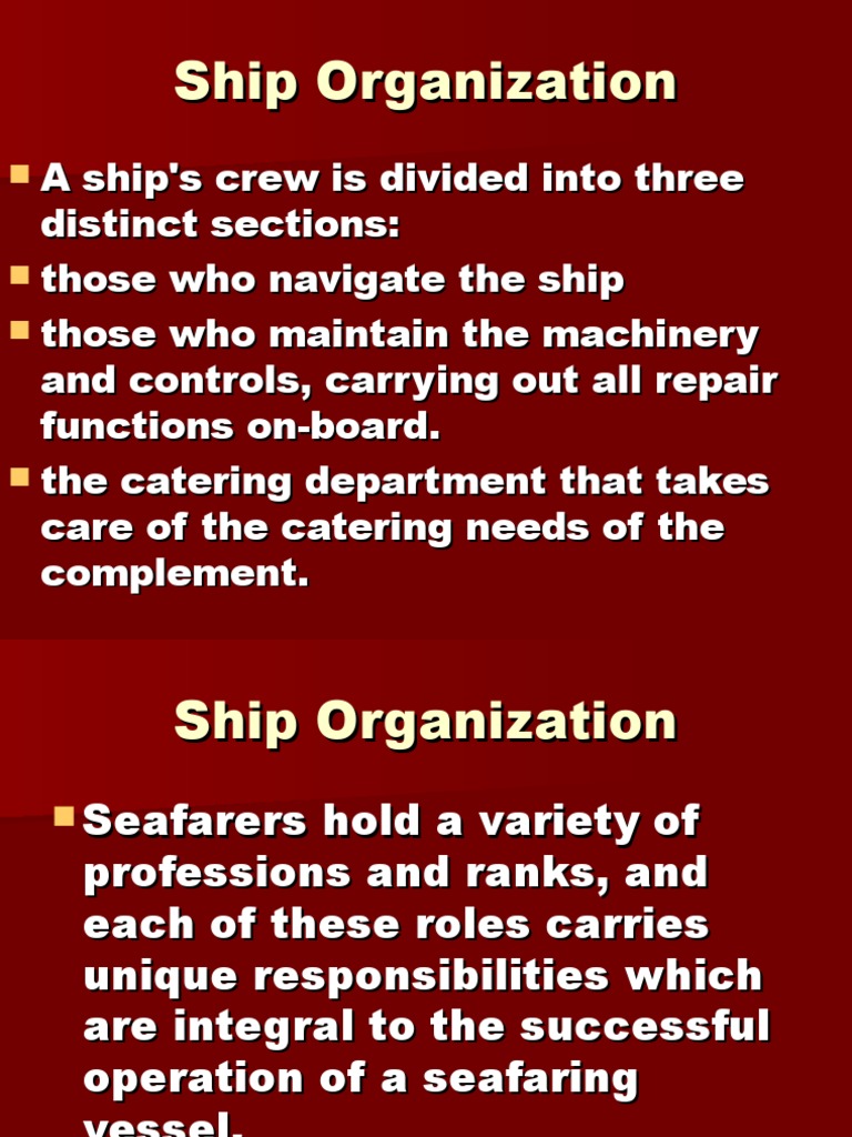 Ship Crew Organization Overview | PDF | Sea Captain | Sailor