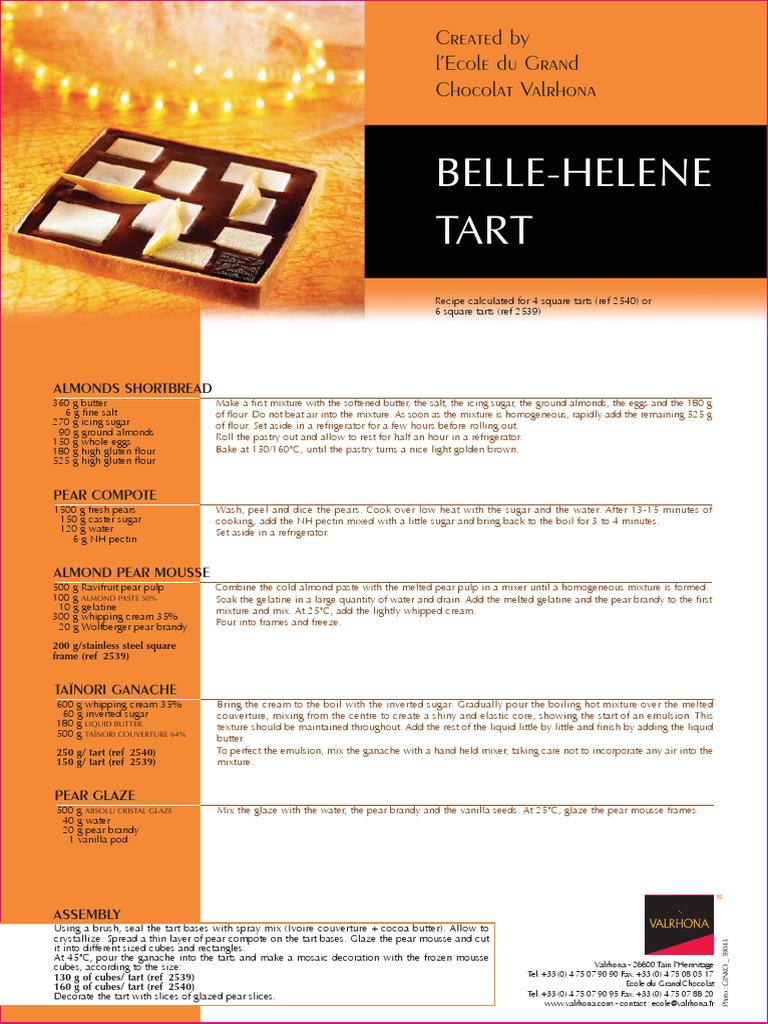 Valrhona Recipes | PDF | Custard | Chocolate