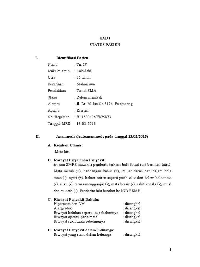 Hifema Grade I: Diagnosis dan Penanganan | PDF