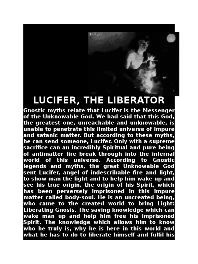 LUCIFER The Liberator | PDF | Gnosis | Gnosticism