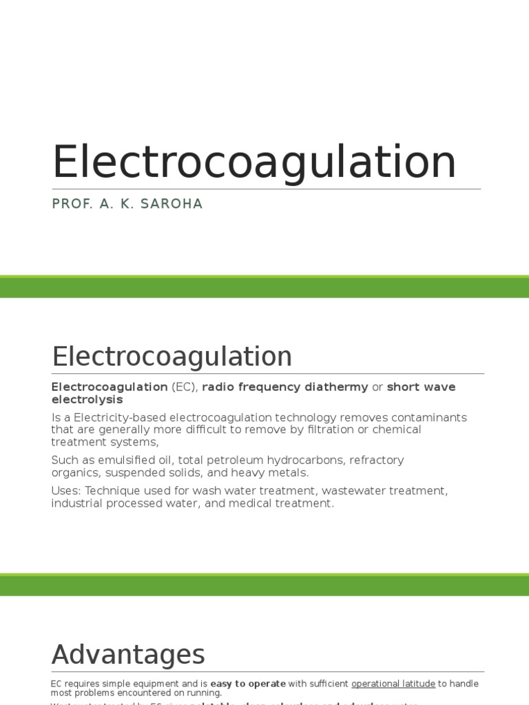 Electrocoagulation in Wastewater Treatment | PDF | Chemistry | Physical ...