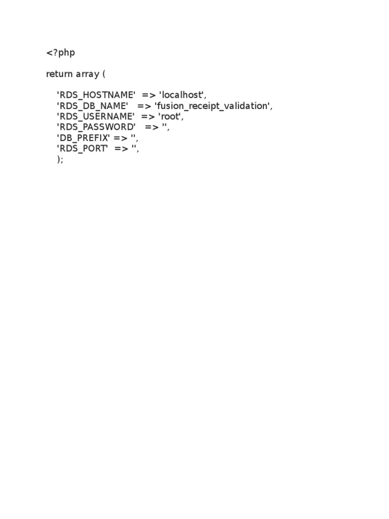 Database Configuration Setup | PDF