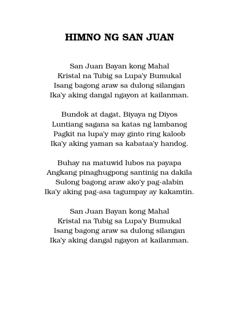 Himno NG San Juan | PDF