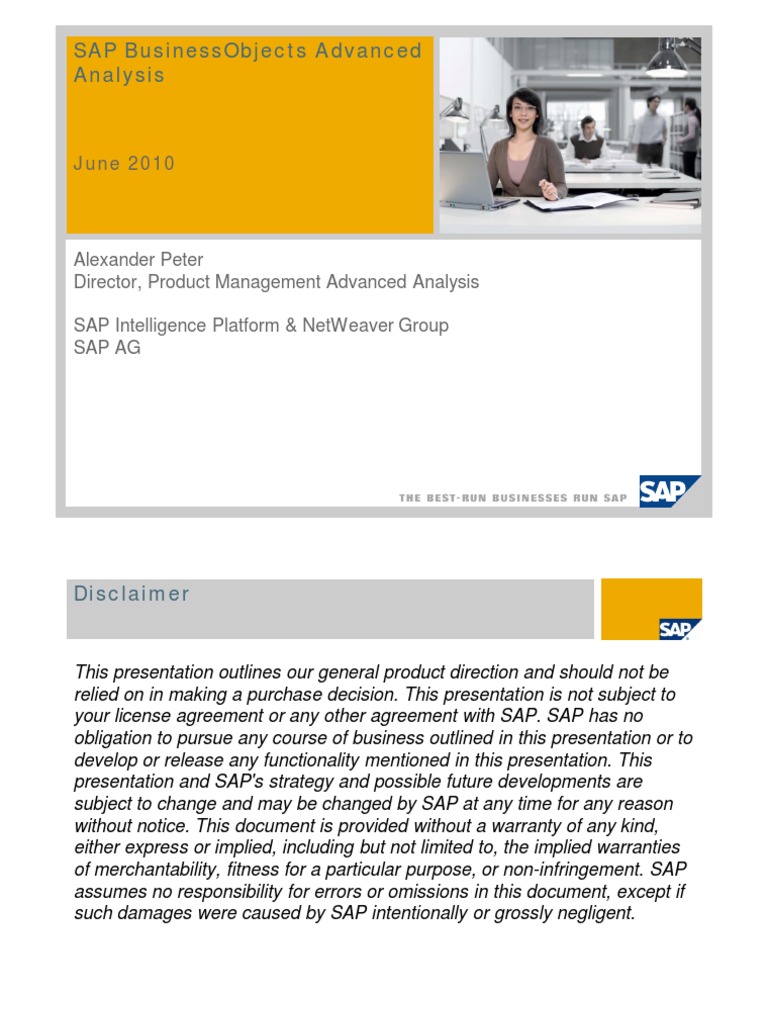 Sap Businessobjects Advanced Analysis: June 2010 | PDF | Microsoft ...