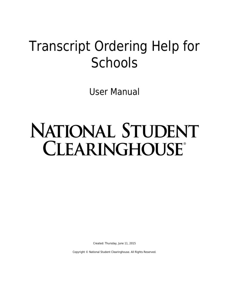 Transcript Ordering School Users Guide Pdf Portable Document Format