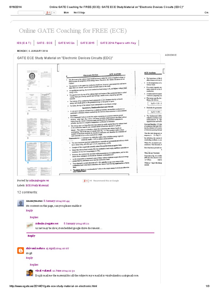 Free GATE ECE Study Material | PDF | Cyberspace | Mass Media