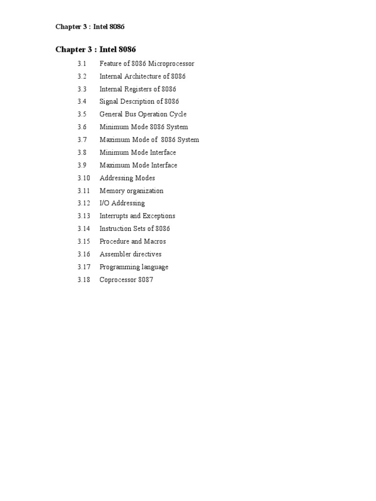 Chapter 3: Intel 8086 | PDF | Input/Output | Central Processing Unit