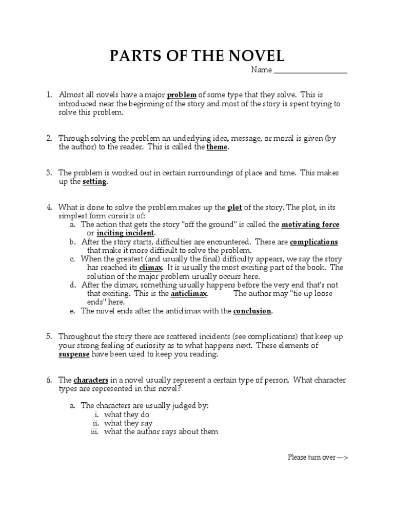 Key Elements of a Novel Explained | PDF | Plot (Narrative) | Entertainment