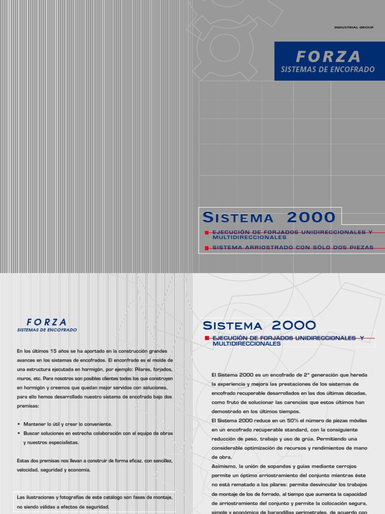 Ficha Técnica - Sistema de Encofrado Forza 2000 | PDF | Materiales de ...