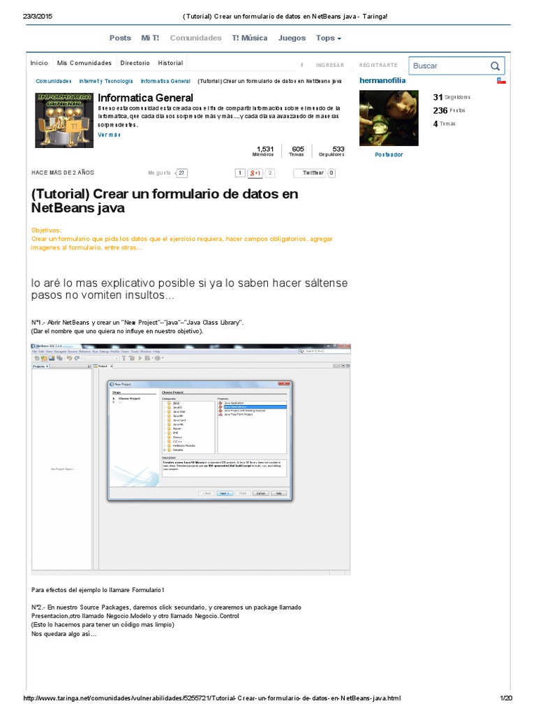 Crear Un Formulario De Datos En Netbeans Java Pdf Java Lenguaje De Programación Software