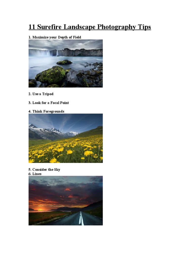 11 Surefire Landscape Photography Tips | PDF