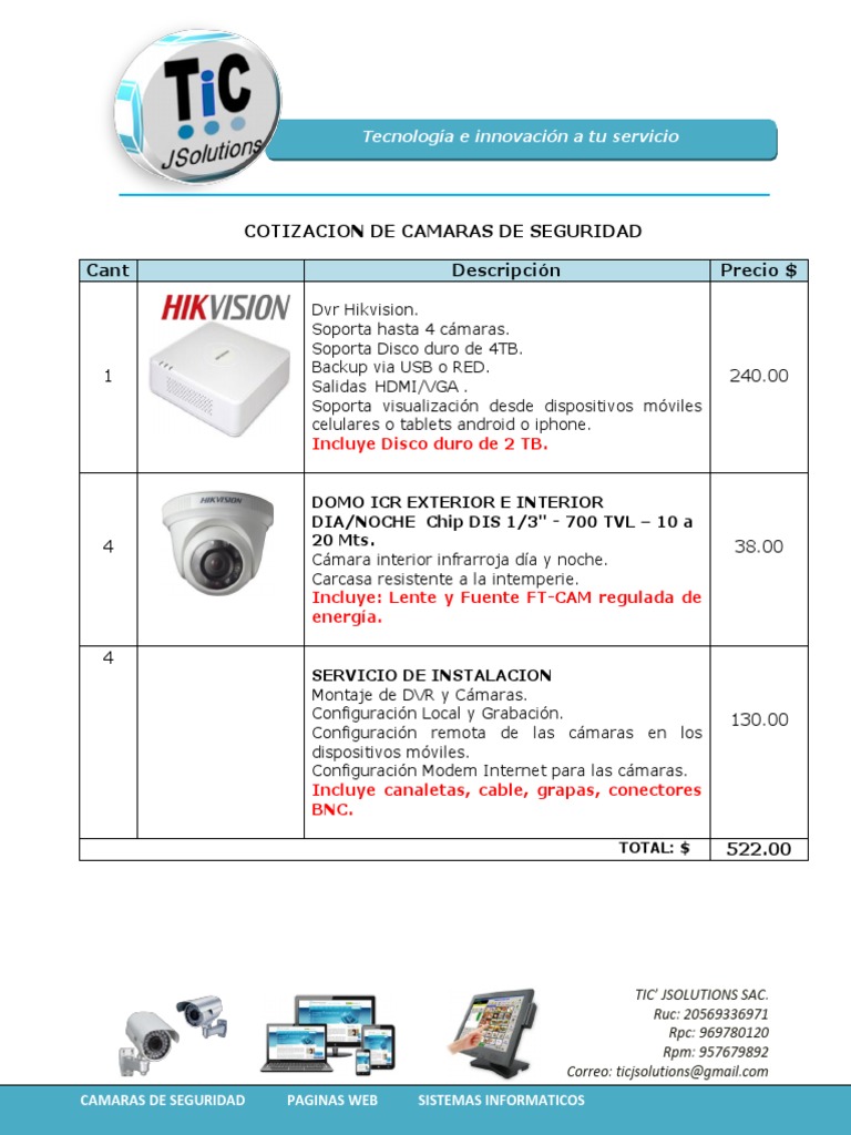Proforma - Camaras PDF | PDF