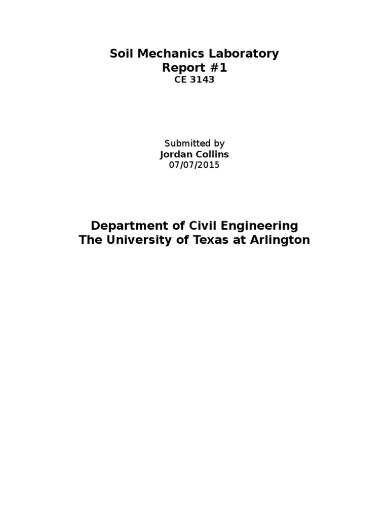 Soil Mechanics Lab Report Overview | PDF | Physics | Nature
