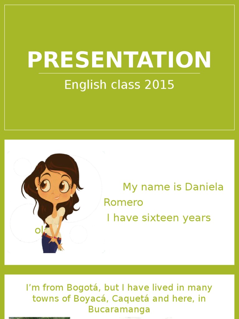 Presentation: English Class 2015 | PDF