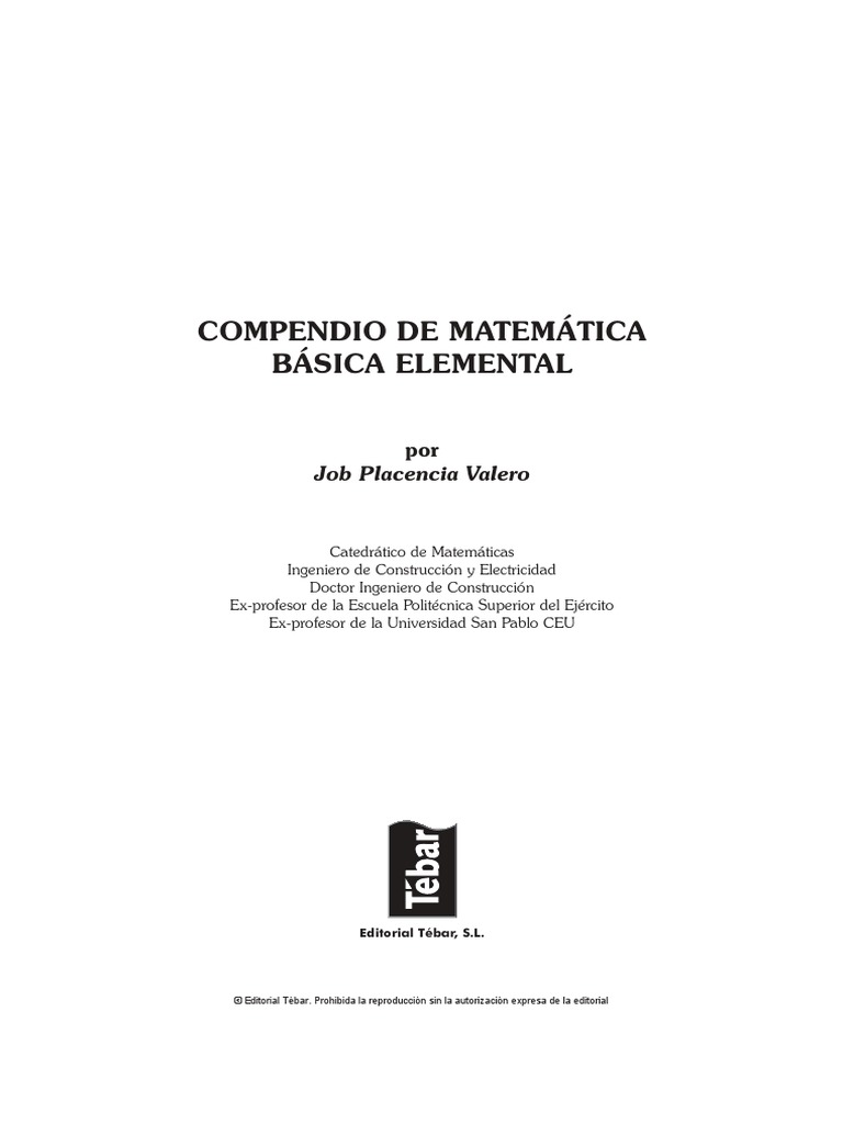 Compendio de Matematica Basica Elemental-Indice | PDF | Número complejo | Triángulo