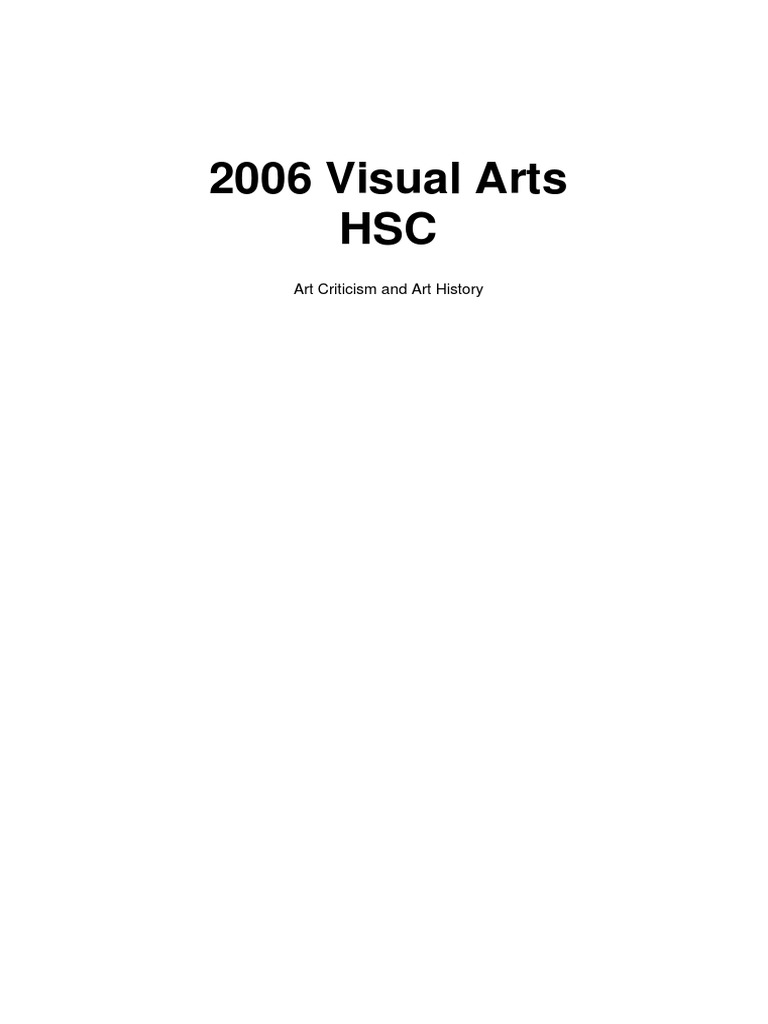 2006 Visual Arts HSC | PDF | Communication Design | Art Media