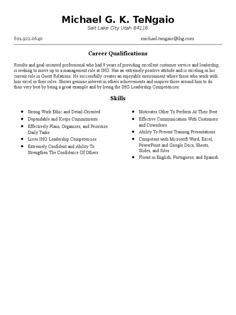 Michael Resume Aug 2015 | PDF