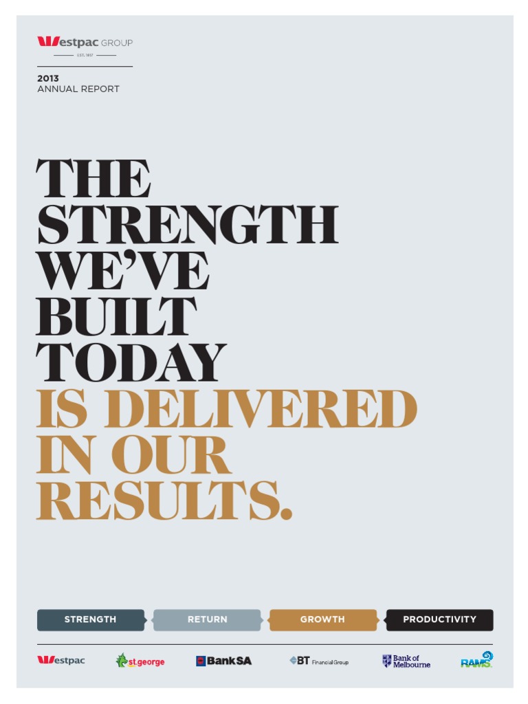 2013 WBC Annual Report | PDF | Banks | Strategic Management