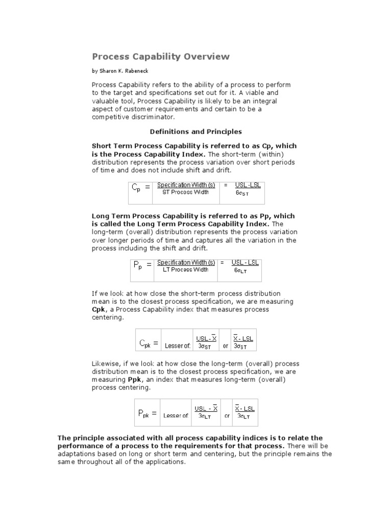 Process Capability Overview-Tamil | PDF | Normal Distribution | Standard Deviation