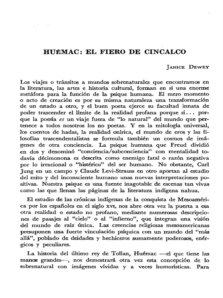 Huémac: Mito y Psique Tolteca | PDF | Libros para adolescentes
