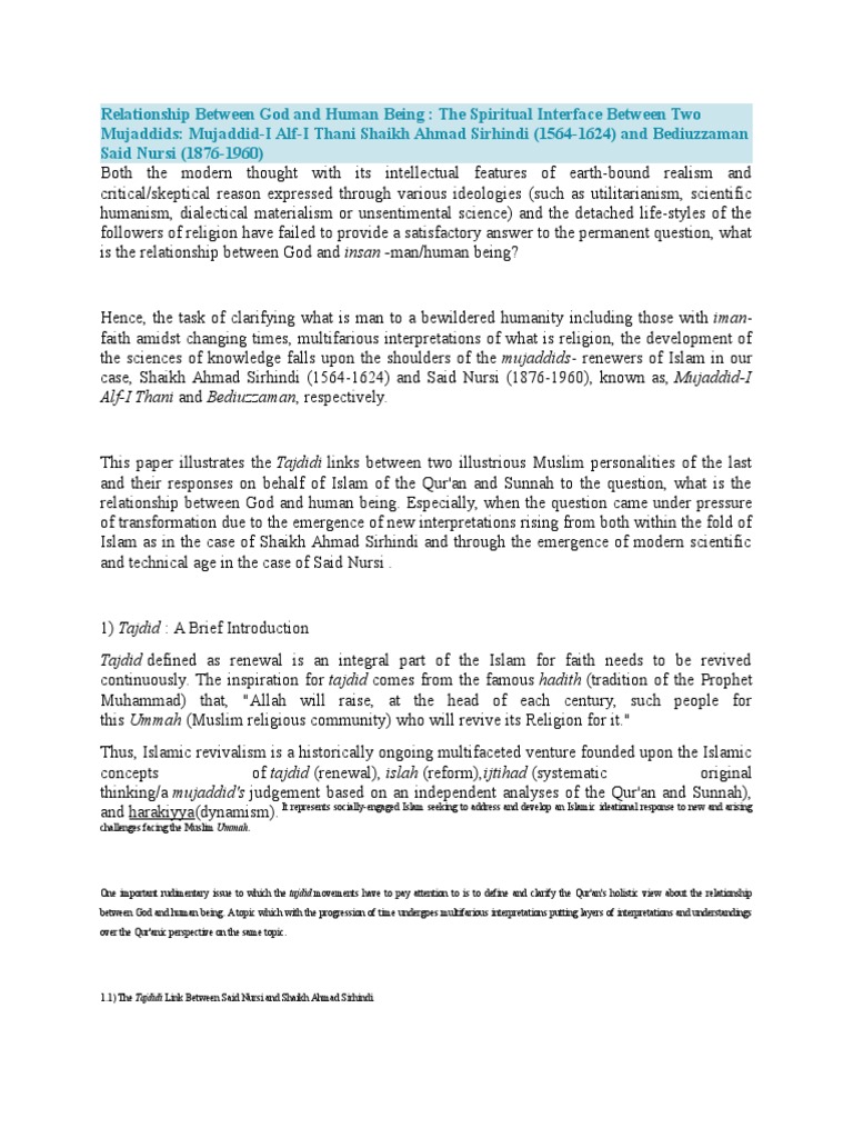 Relationship Between God and Human Being | Download Free PDF | Tawhid ...