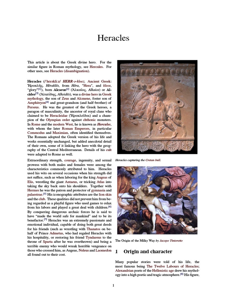 Heracles | PDF | Hera | Paleo Balkan Mythology
